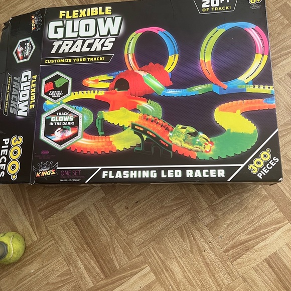 Toys | Yellow And Green Flexible Glow Tracks With Led Racer | Poshmark